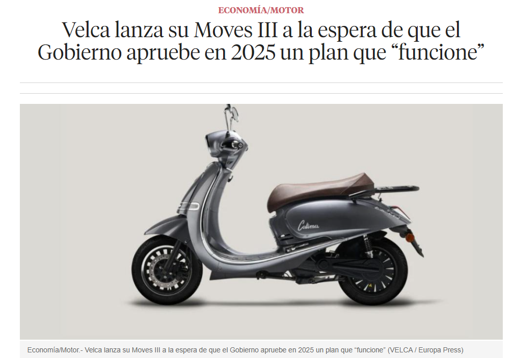 Velca Moves III Incentivo directo para la compra de una moto eléctrica