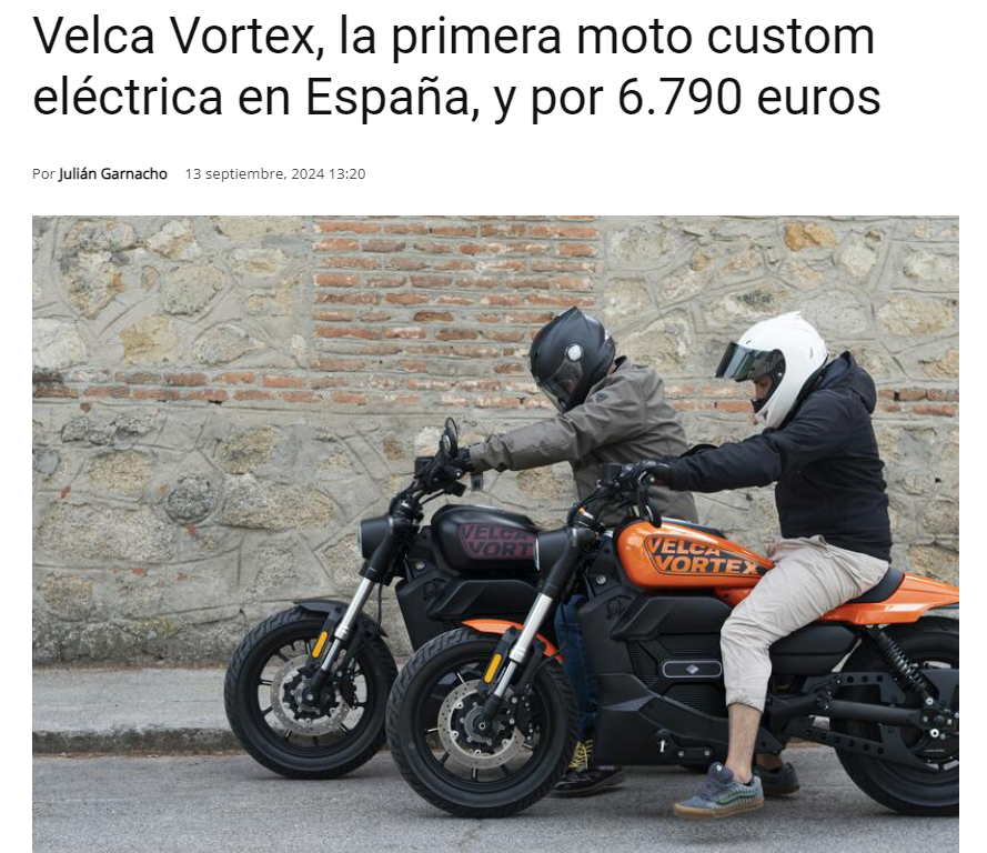 Velca Vortex: La custom eléctrica 125cc que desafía los límites